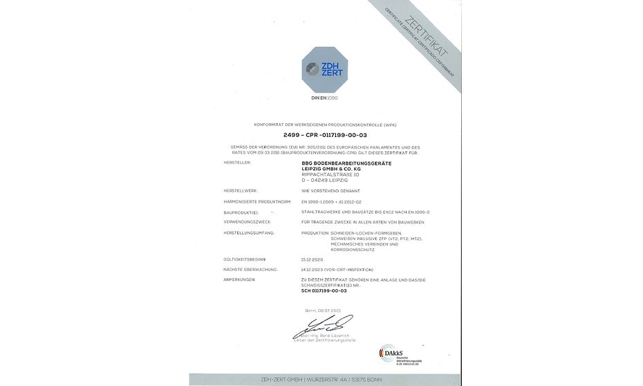 DIN EN ISO 1090 Konformitätsnachweis